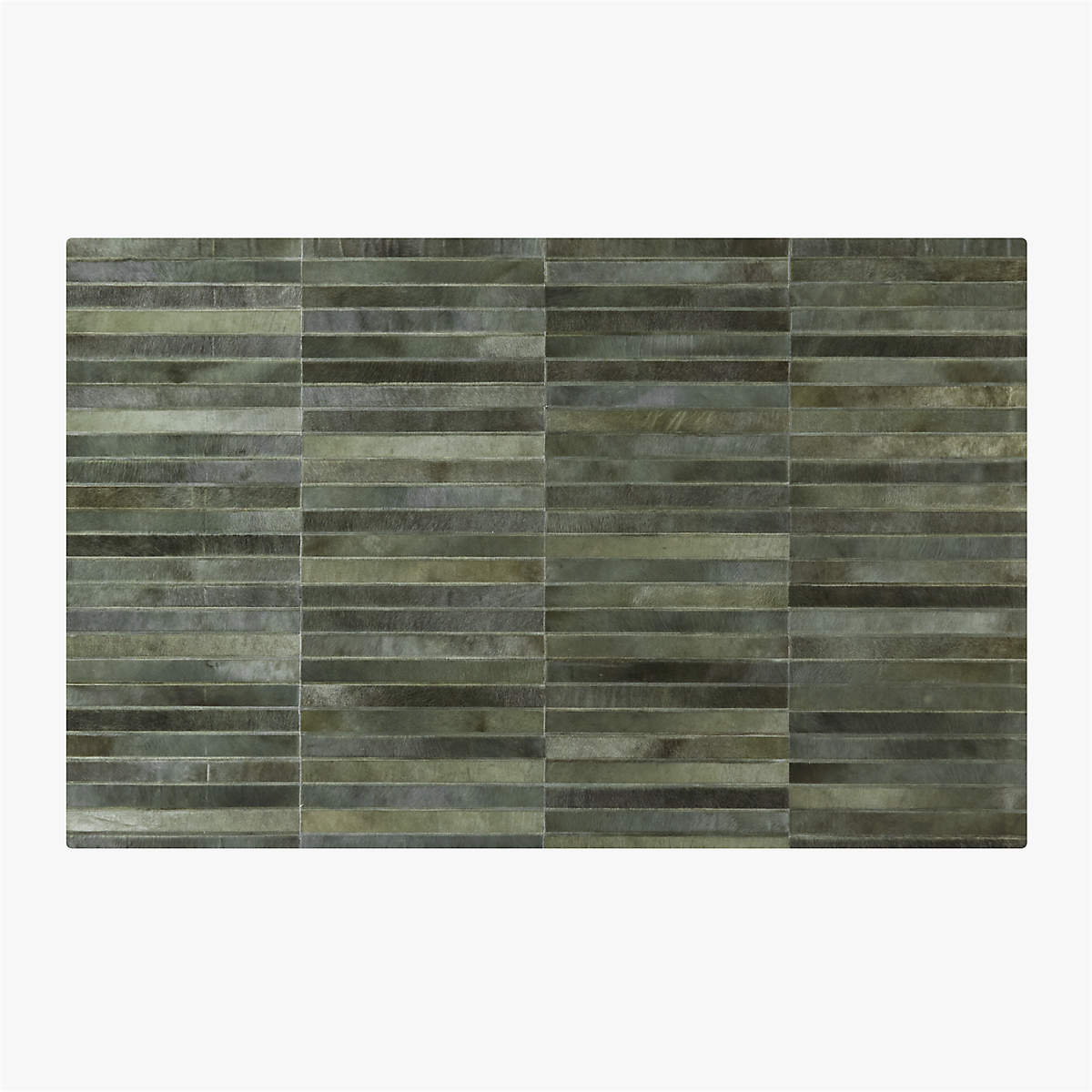 Camilia Patchwork Dark Green Hide Area Rug 5'x8' + Reviews | CB2