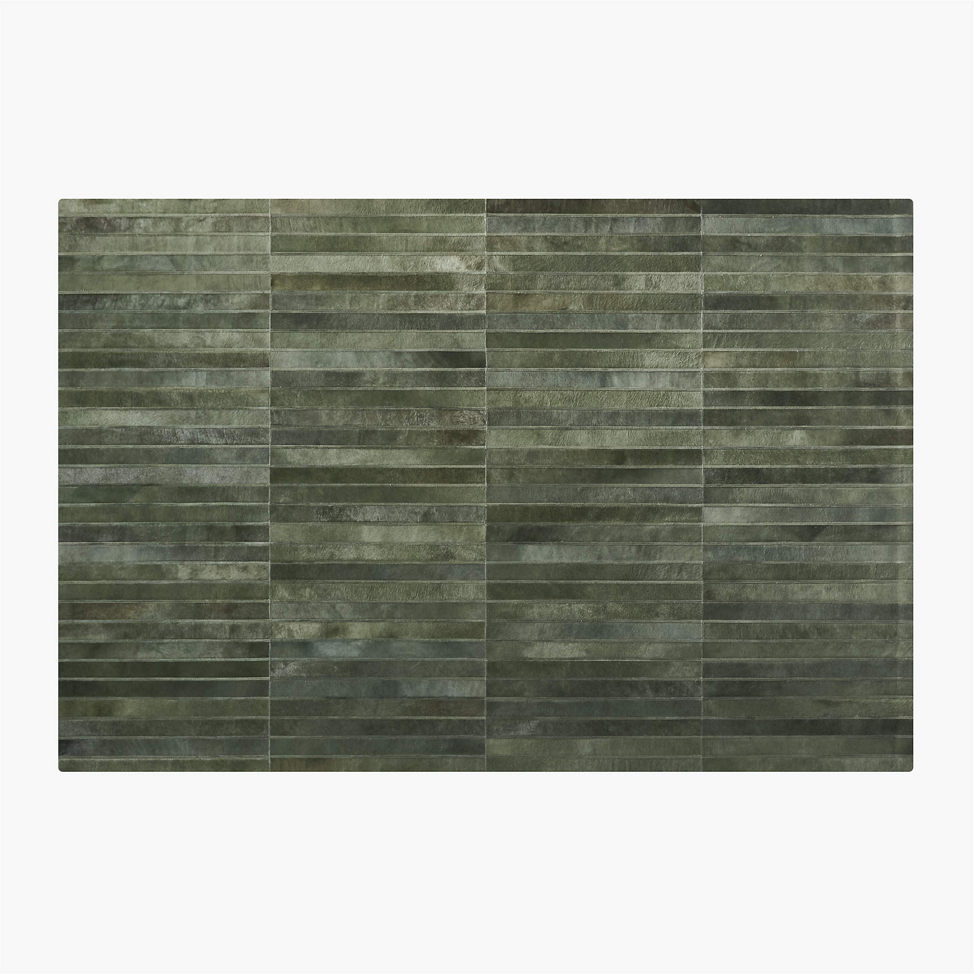 Camilia Patchwork Dark Green Hide Area Rug 6'x9' + Reviews | CB2 Canada
