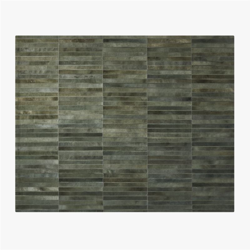 Camilia Patchwork Dark Green Hide Area Rug 8'x10' + Reviews | CB2