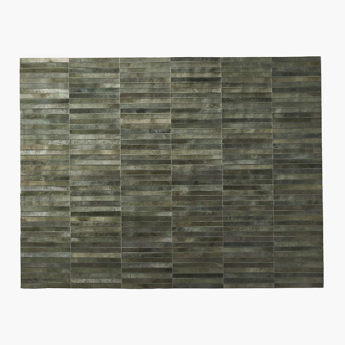 Camilia Patchwork Dark Green Hide Area Rug 9'x12' + Reviews | CB2