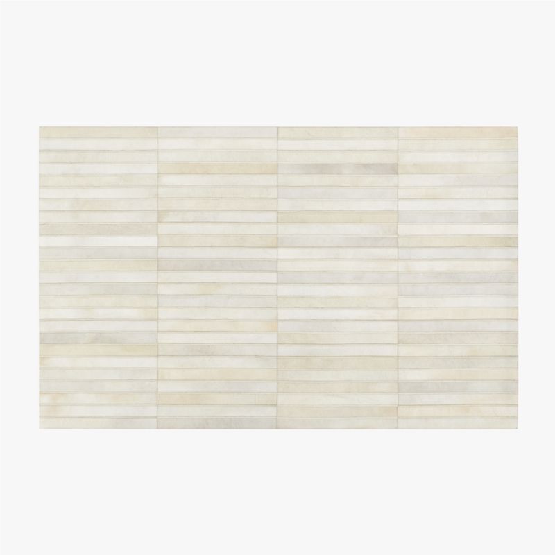 Camilia Patchwork Hide Ivory Area Rug | CB2