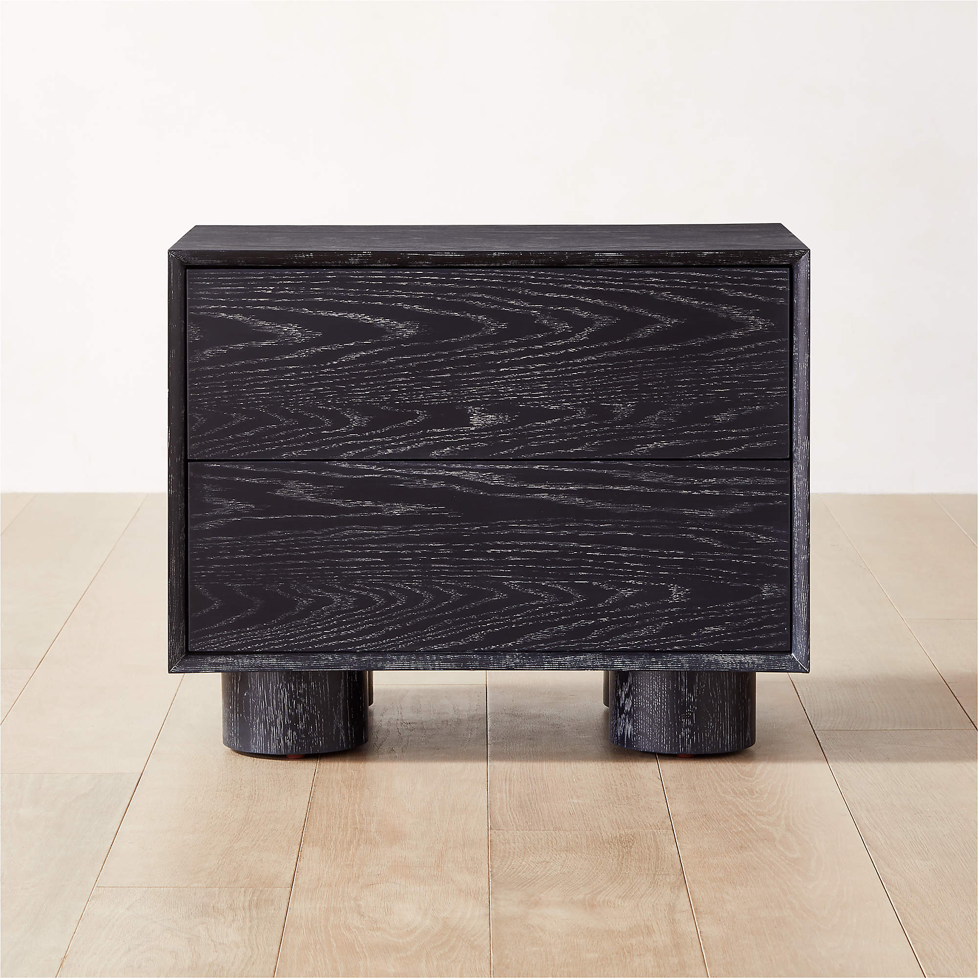 Cantar Modern Cerused Black Oak Nightstand | CB2