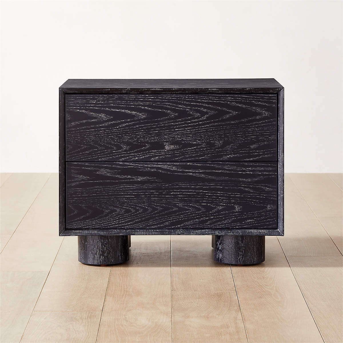 Cantar Modern Cerused Black Oak Nightstand + Reviews | CB2 Canada