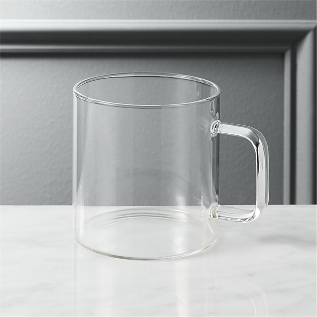 Cantina Clear Glass Coffee Mug 10oz Reviews CB2