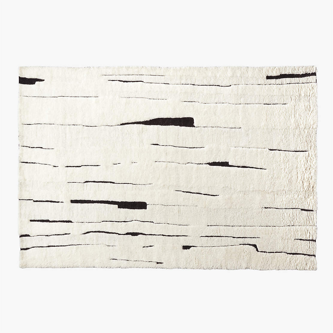 Colette Hand-Knotted Wool Black and White Area Rug 6'x9' + Reviews | CB2