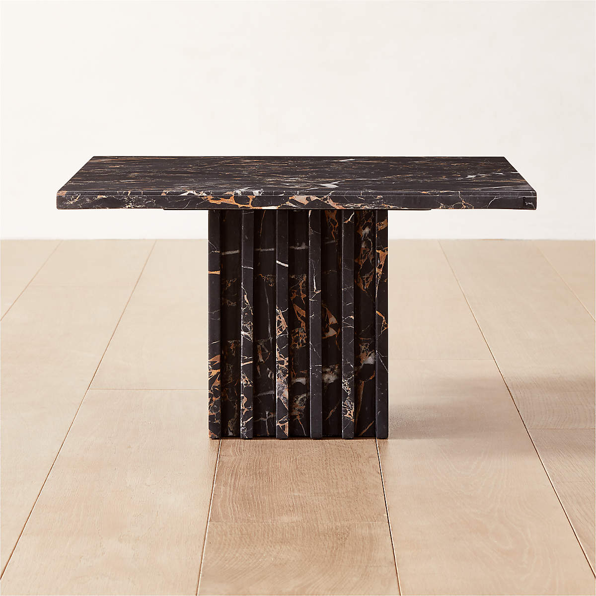 Carve Modern Square Black Marble Side Table Small + Reviews | CB2 Canada