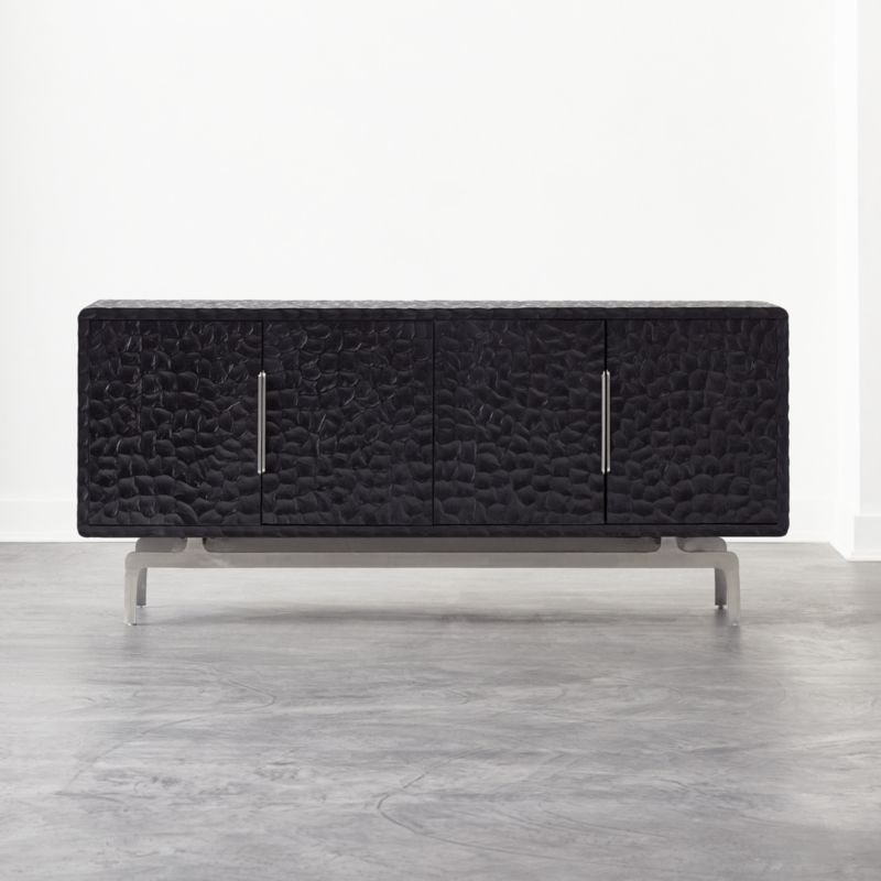 Carved Black Wood Credenza + Reviews | CB2