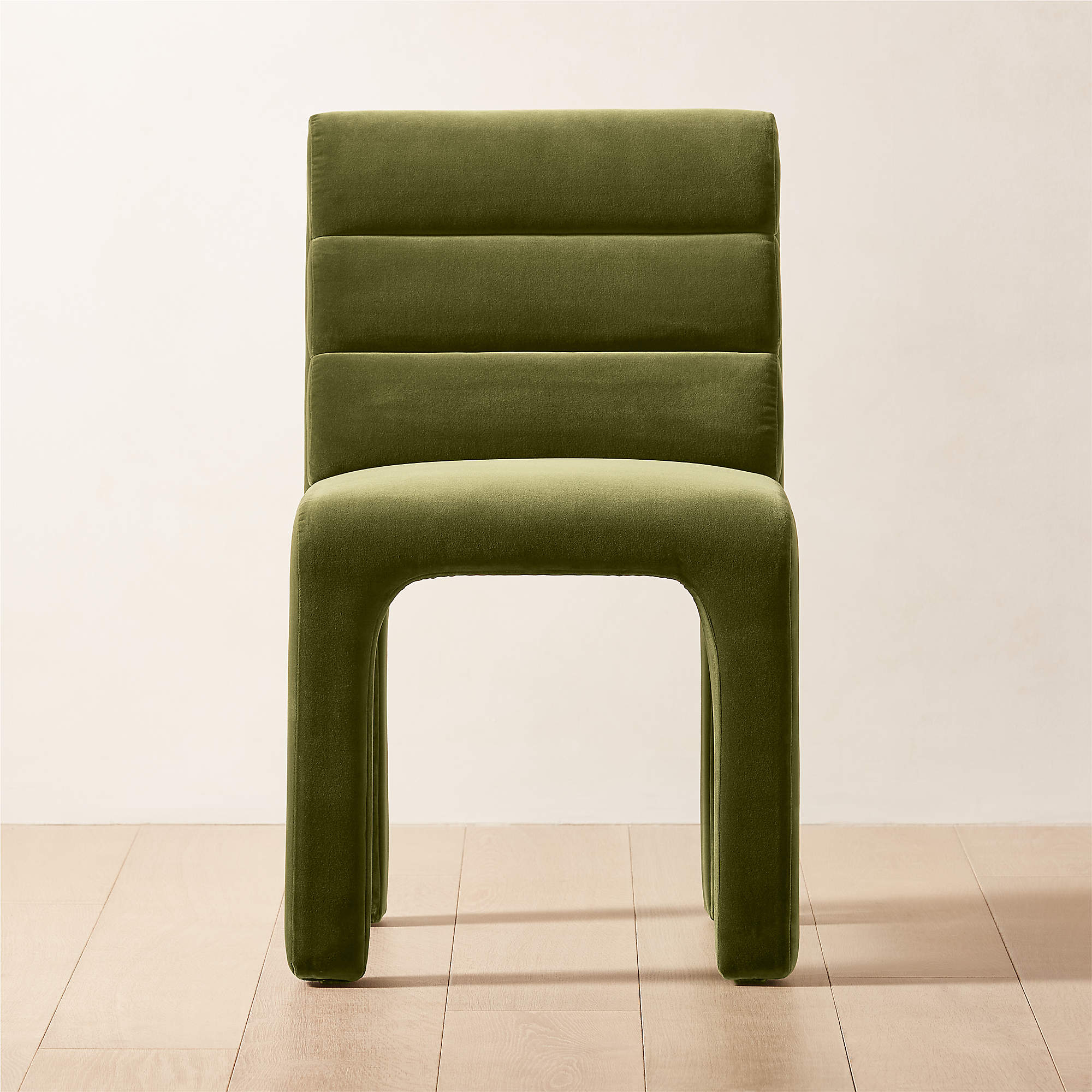 Castell Modern Green Velvet Channel Tufted Dining Chair + Reviews | CB2 ...