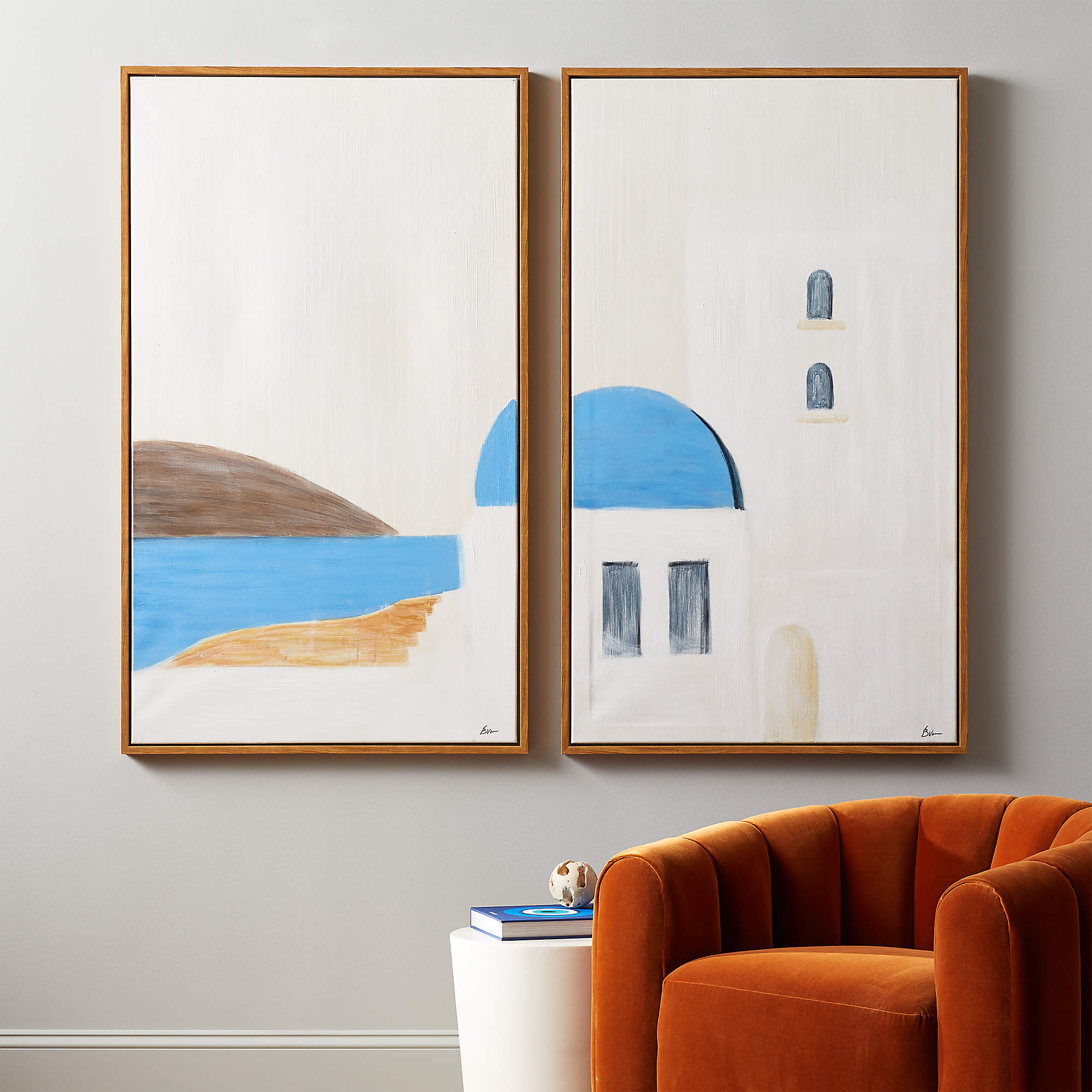 Cerulean Painting Set of 2 + Reviews | CB2