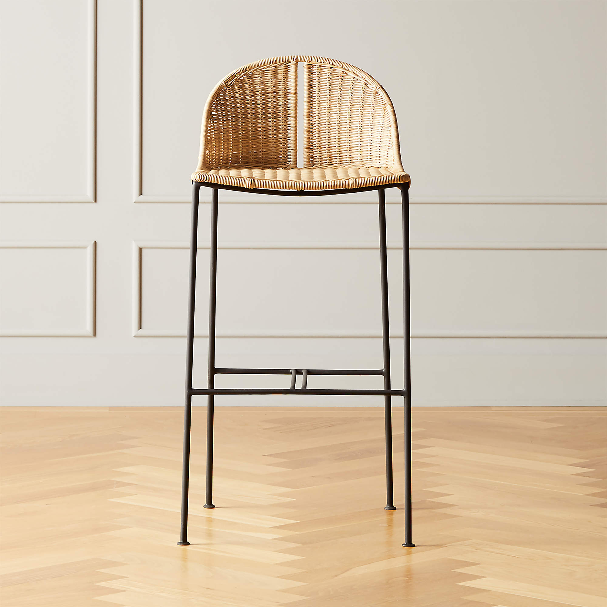 Cesta Natural Rattan Bar Stool + Reviews | CB2