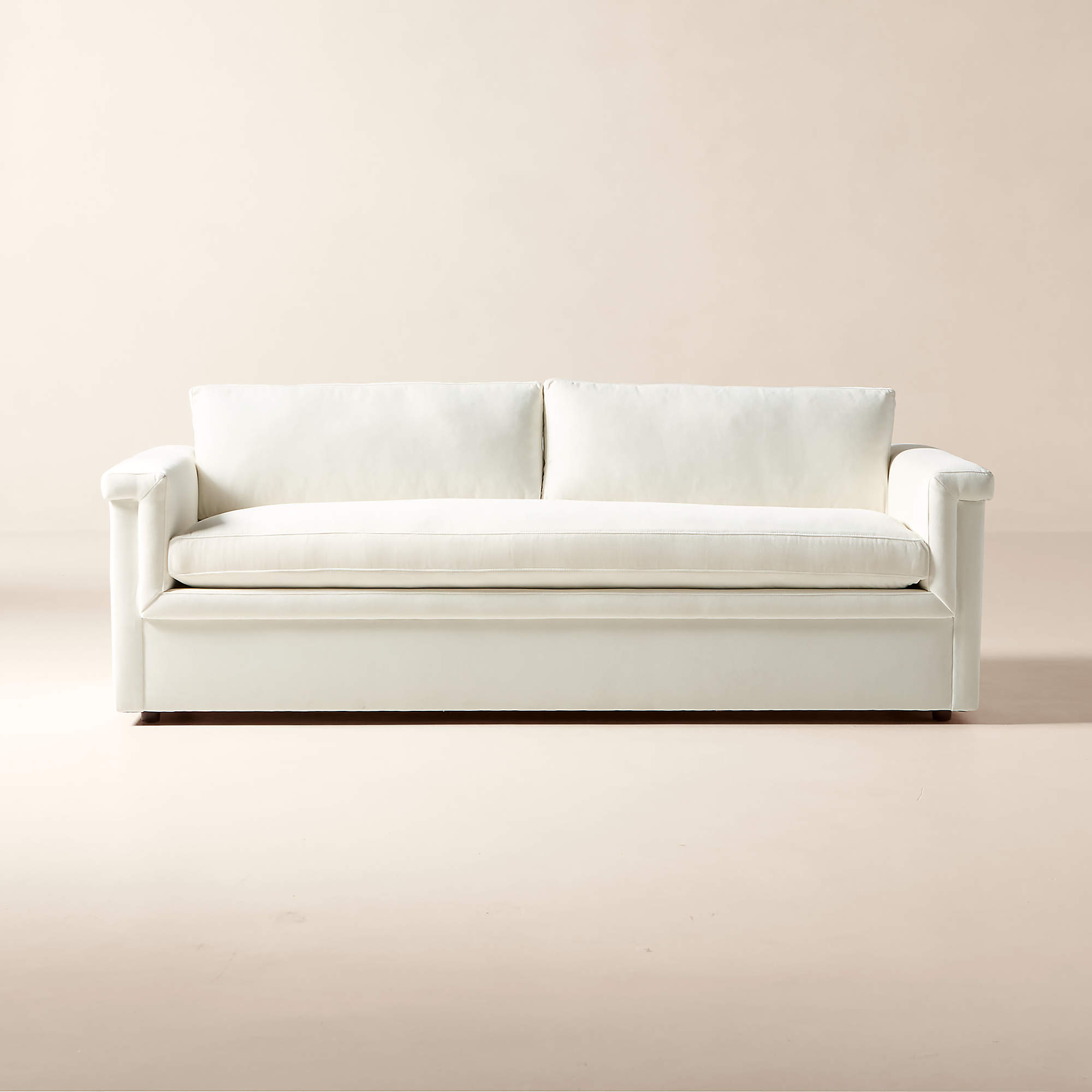 Ceva 86" Ivory Performance Velvet Sleeper Sofa + Reviews | CB2