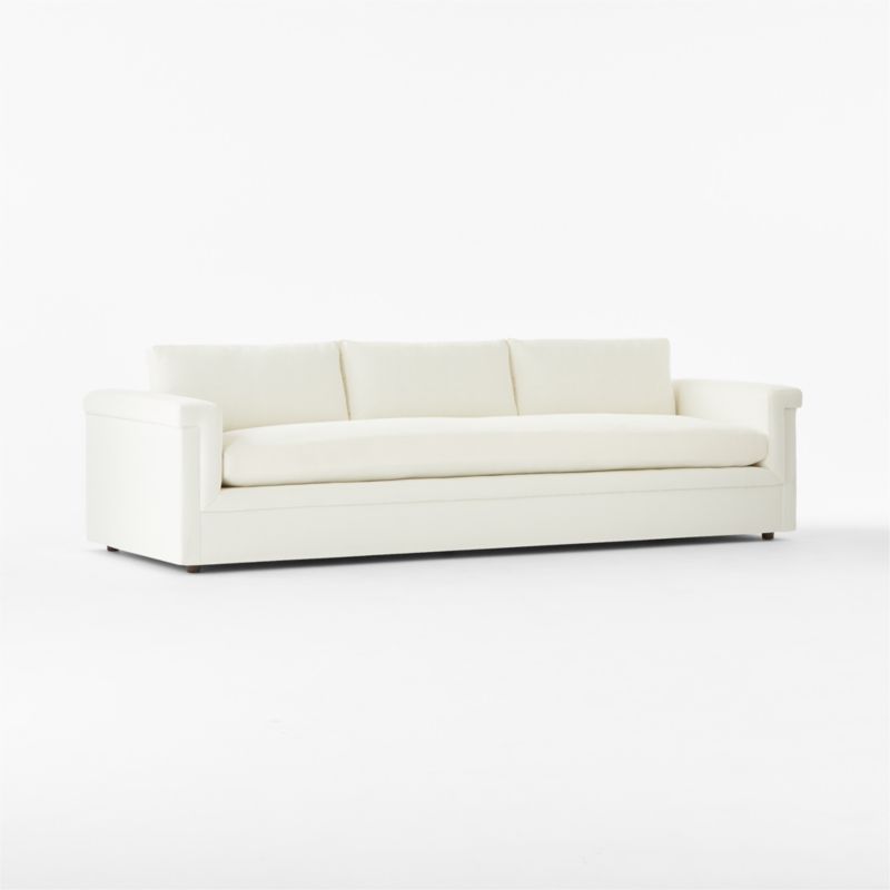 Ceva 103" Ivory Performance Velvet Sofa + Reviews | CB2