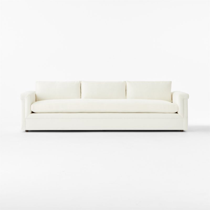Ceva 103" Ivory Performance Velvet Sofa + Reviews | CB2