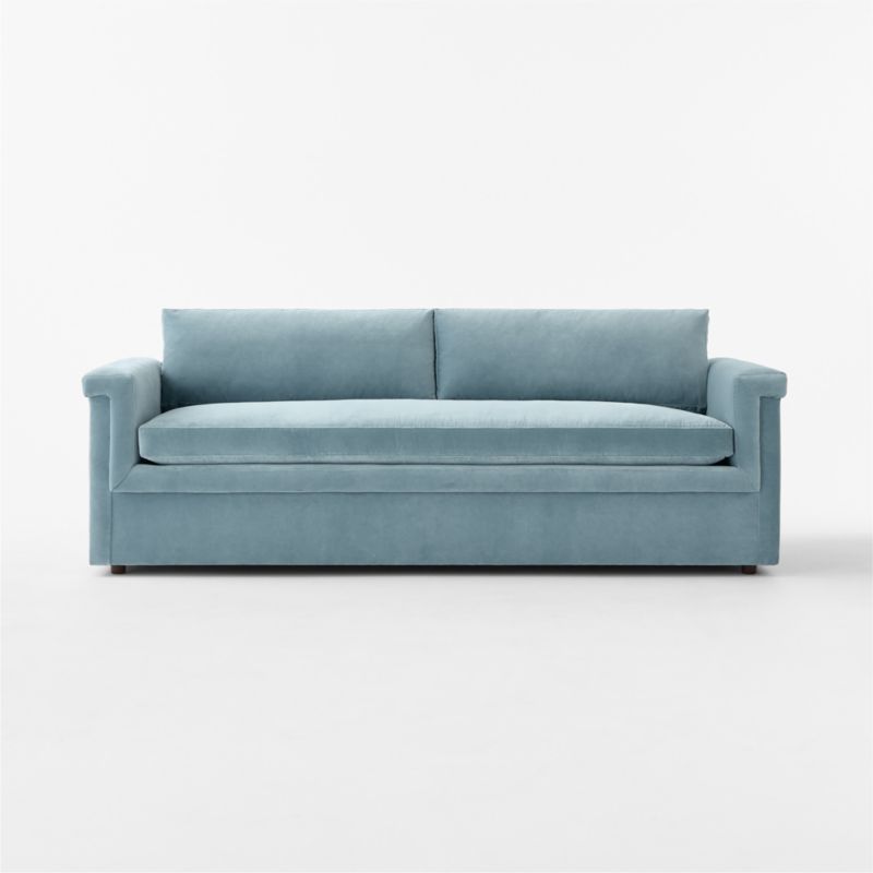 Ceva 86" Light Blue Performance Velvet Sleeper Sofa + Reviews | CB2 Canada