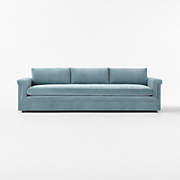 Ceva 103" Light Blue Performance Velvet Sofa + Reviews | CB2
