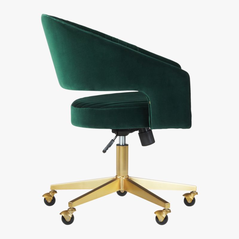 Channel Green Velvet Office Chair + Reviews | CB2