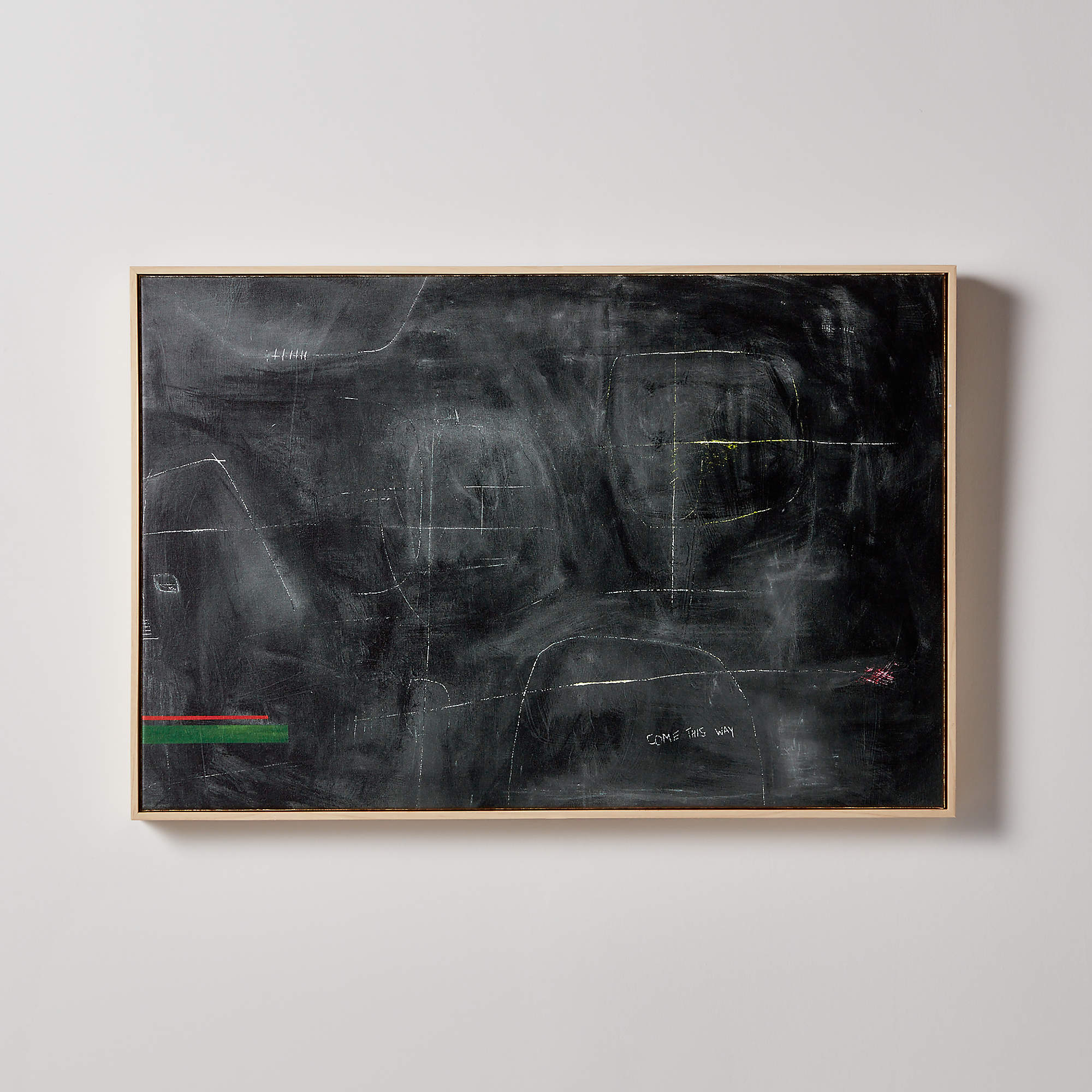 'Charcoal And Fennel' Modern Abstract Art in Floating Frame by Keren ...