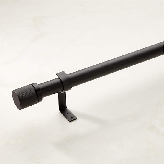 Modern Matte Black Blackout Curtain Rod 48"-88"x1.25" + Reviews | CB2
