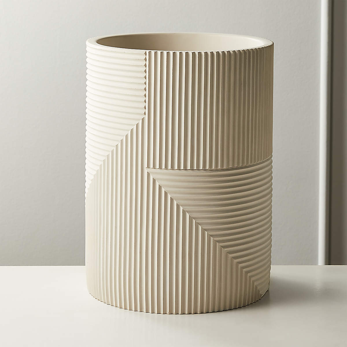 Chelsea Cement Wastebasket + Reviews | CB2 Canada