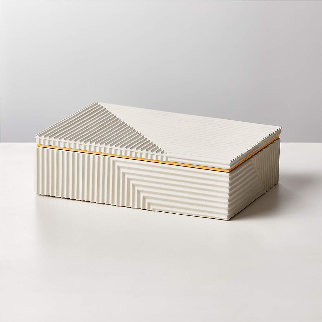 Large White Marble Box + Reviews | CB2