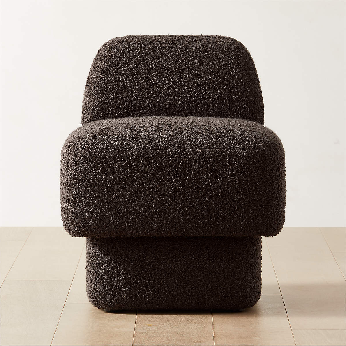 Chiara Modern Brown Boucle Vanity Chair + Reviews | CB2