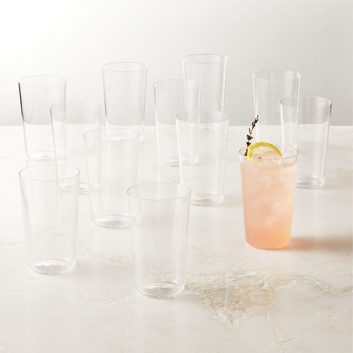 Chill Acrylic Modern Drinking Glasses Set of 12 + Reviews | CB2