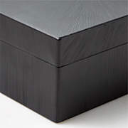 Karlo Chiseled Black Metal Storage Box Large + Reviews | CB2