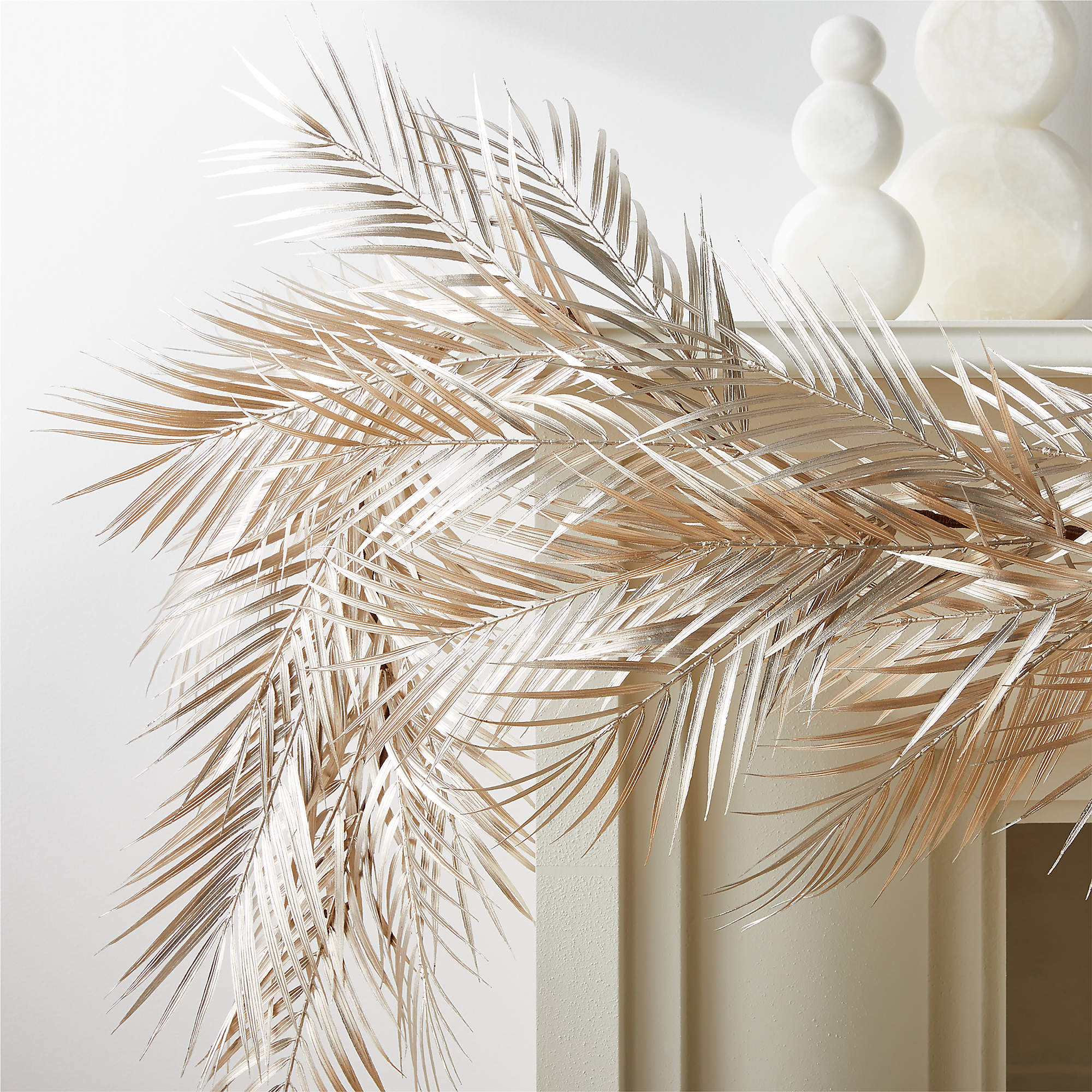 Faux Champagne Gold Pheonix Holiday Garland 84" + Reviews | CB2