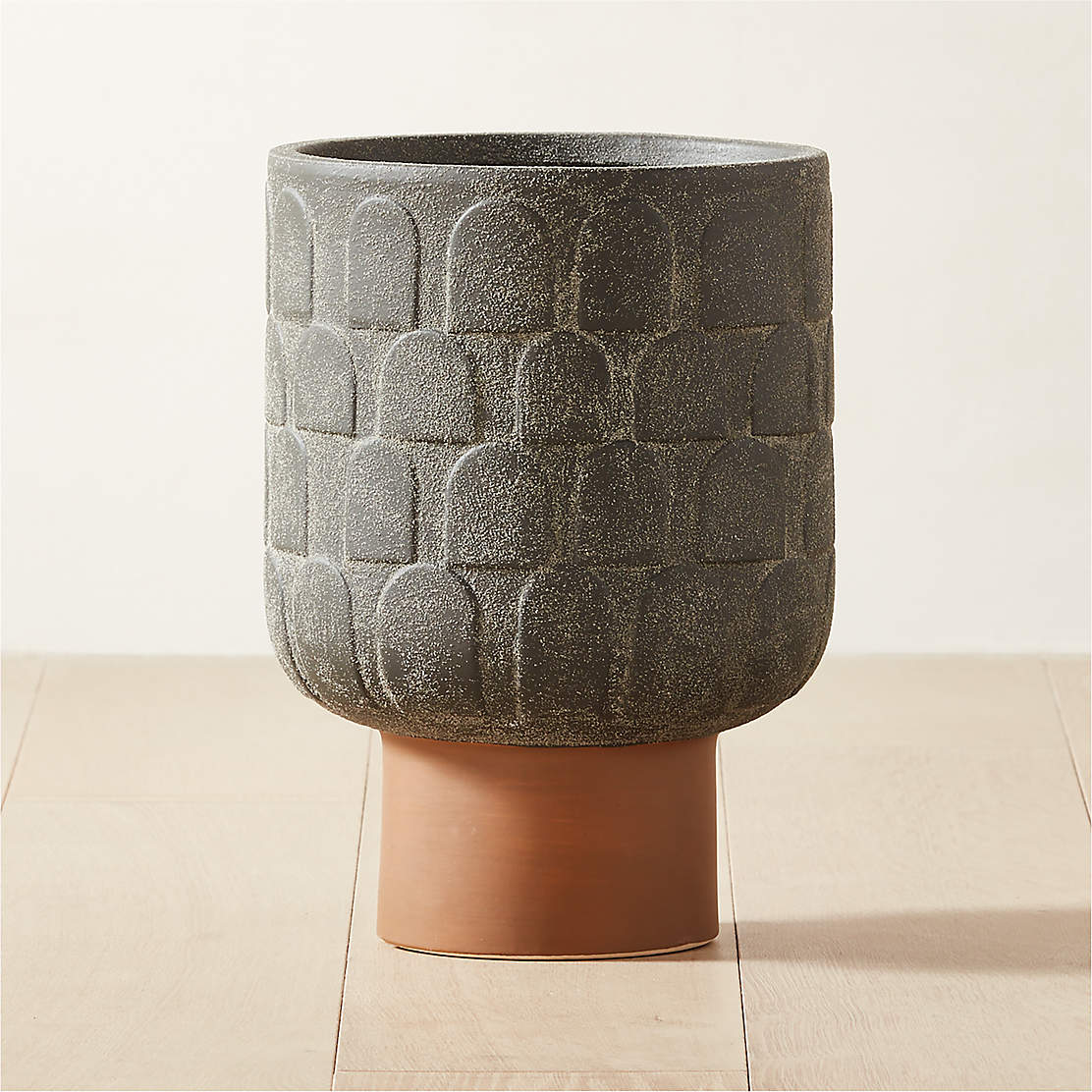 Rough Cast Modern Planters | CB2 Canada