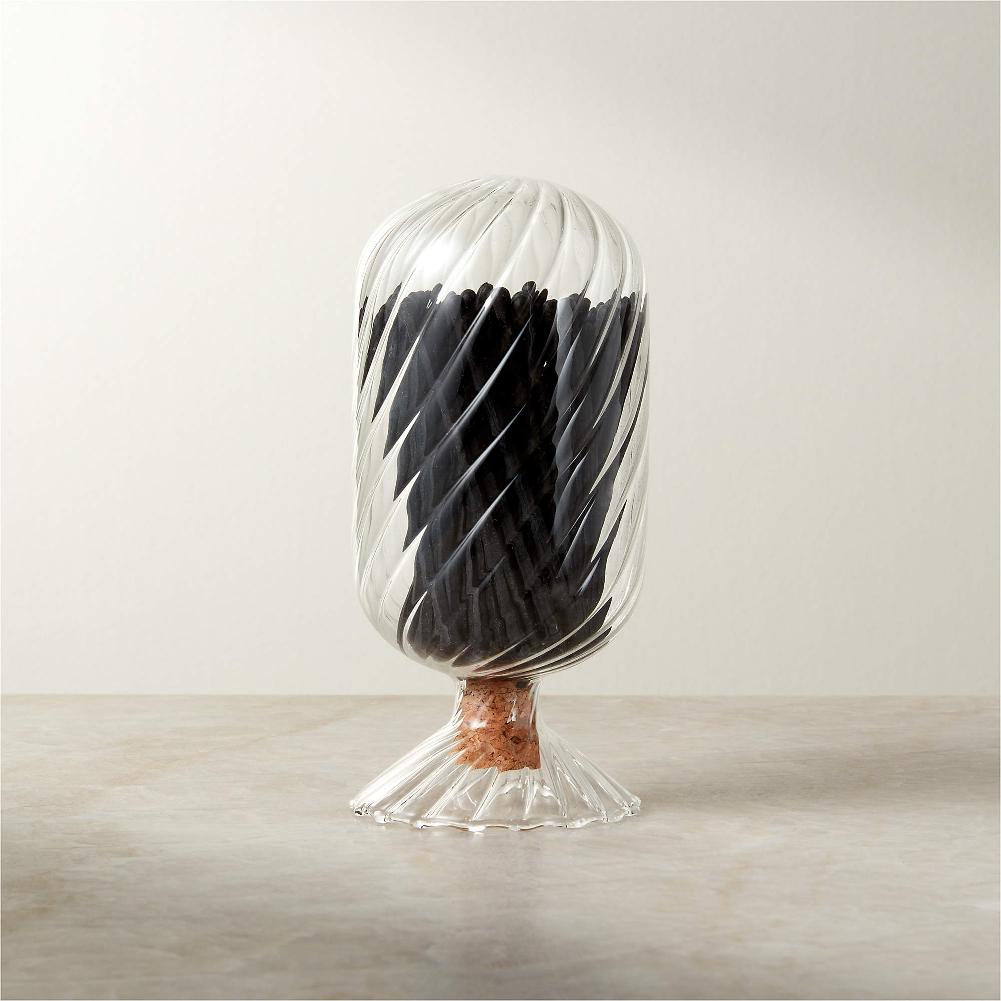 Small Glass Cloche with Black Matches + Reviews | CB2