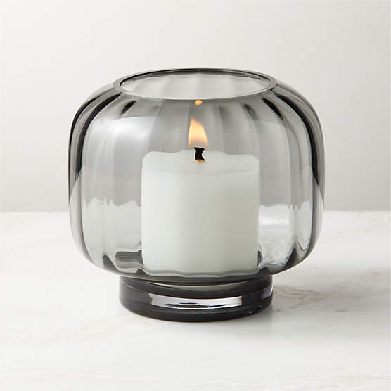 Talia Modern Alabaster Hurricane Candle Holder | CB2