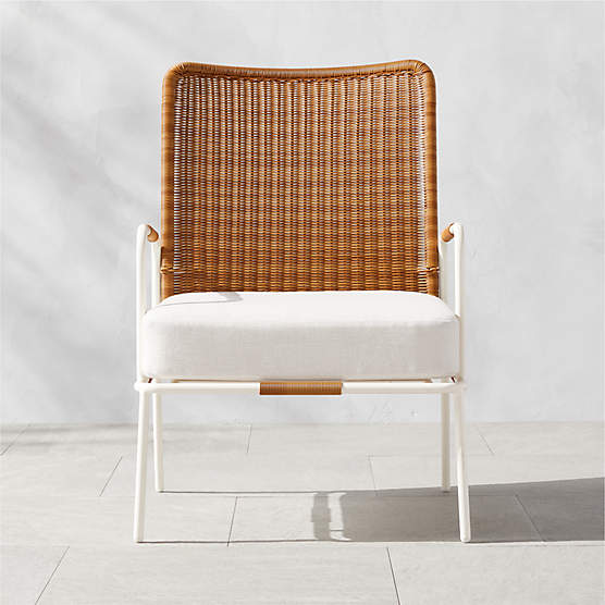 Remo Modern Rattan Wingback Outdoor Lounge Chair + Reviews | CB2