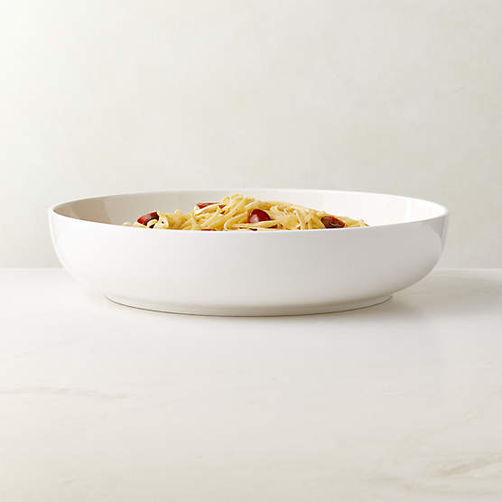 Mori Rectangular Matte White Serving Platter Large + Reviews | CB2
