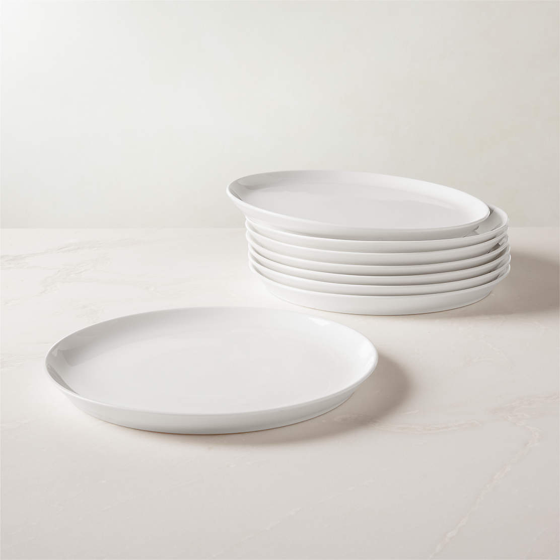 Crisp Modern Matte White Salad Plats Set of 8 + Reviews | CB2 Canada