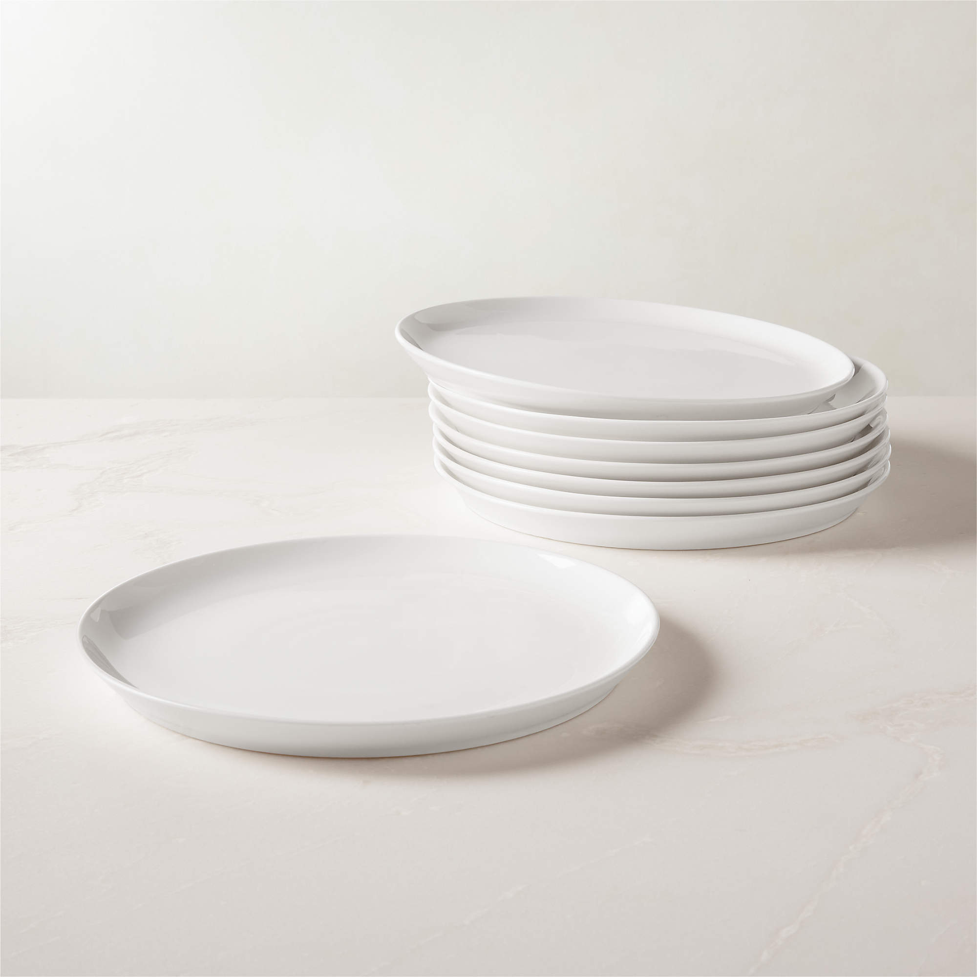 Contact Modern White Dinner Plate Set of 8 + Reviews | CB2