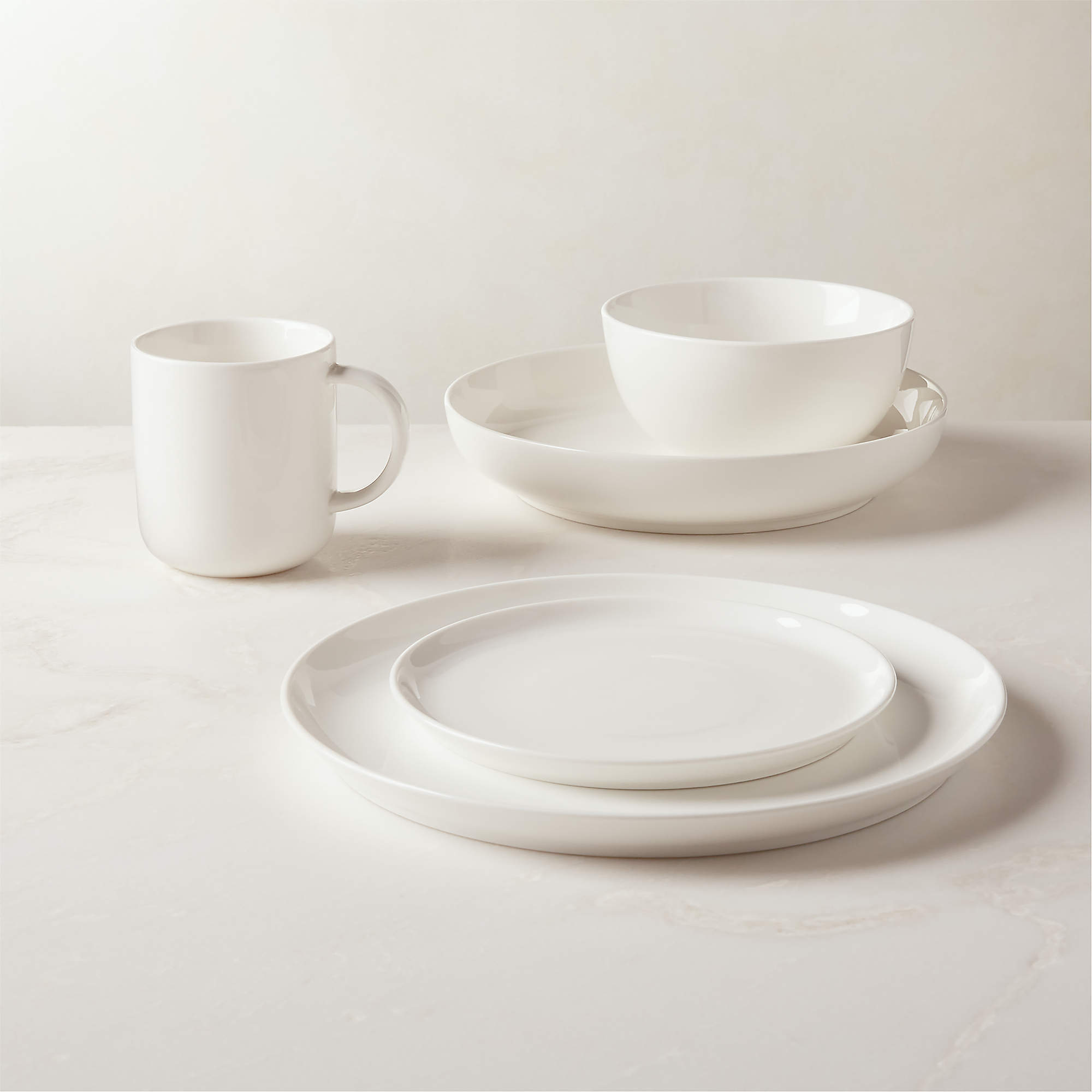 Contact Modern White Dish Set | CB2