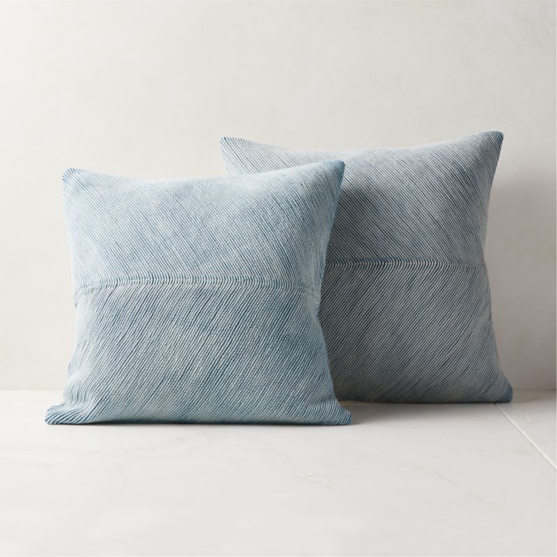 Convey Denim Blue Modern Throw Pillow With Feather-Down Insert 23 ...