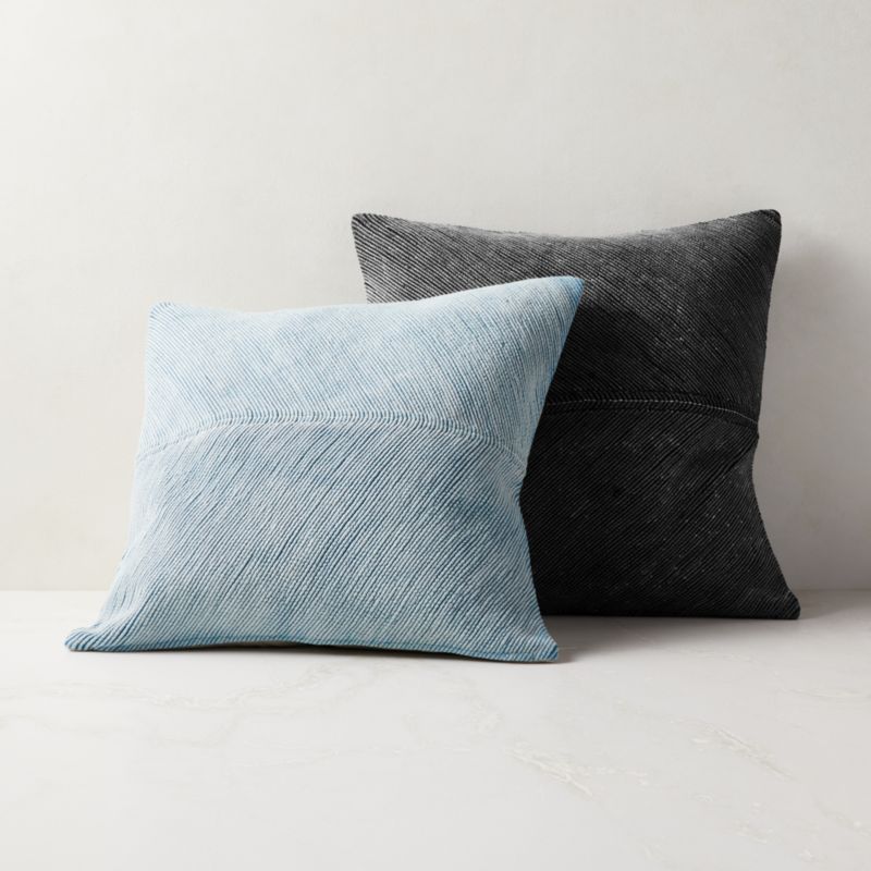 Convey Denim Blue Modern Throw Pillow With Feather-Down Insert 23 ...