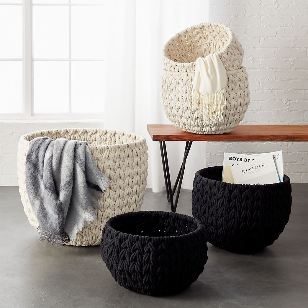 White Storage Baskets | CB2