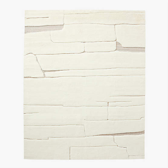 Larso Modern White Wool Area Rug 8'x10' + Reviews | CB2