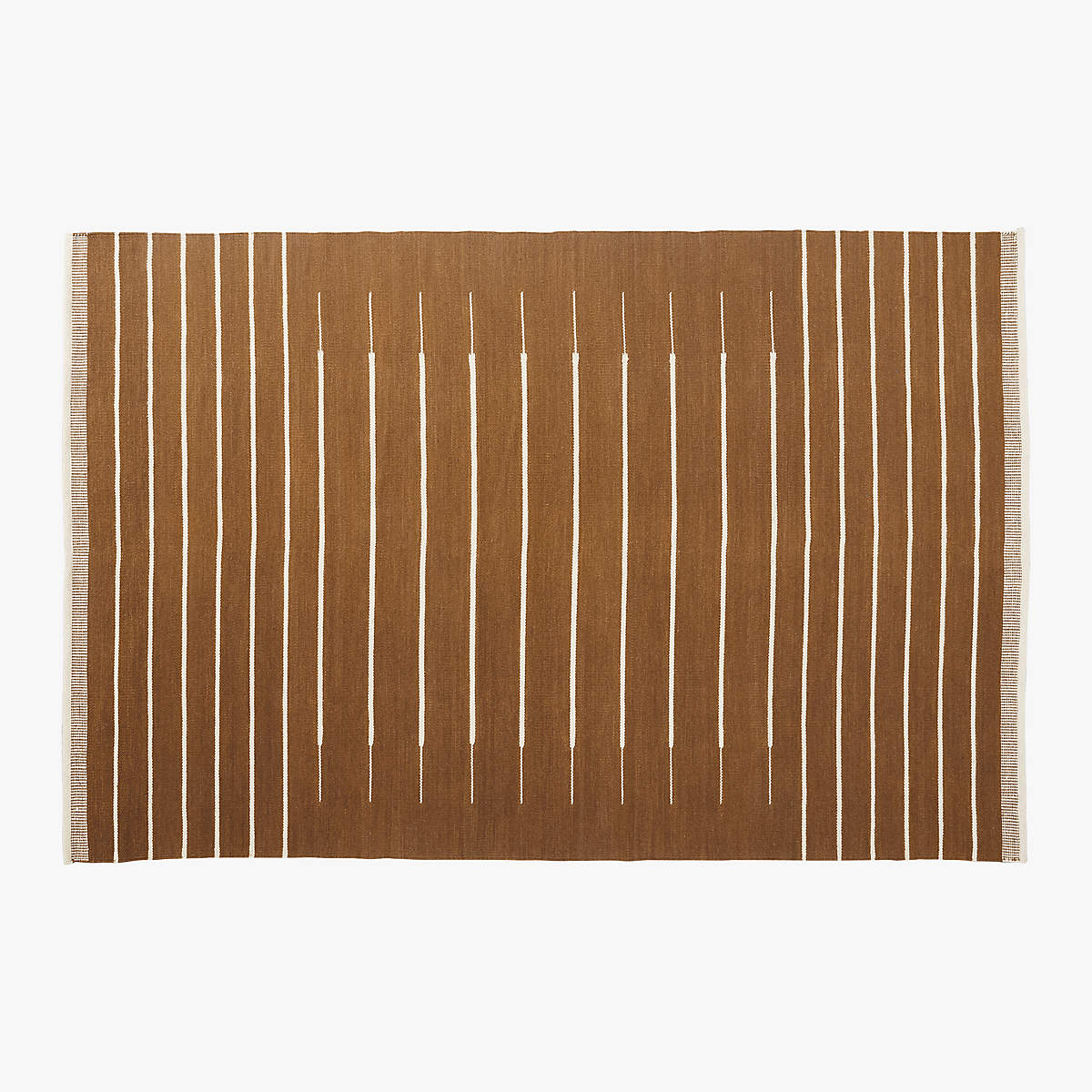Copper with White Stripe Modern Area Rug 6'x9' + Reviews | CB2