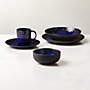 Cordelia 4-Piece Cobalt Blue Dinnerware Set with Soup Bowl | CB2