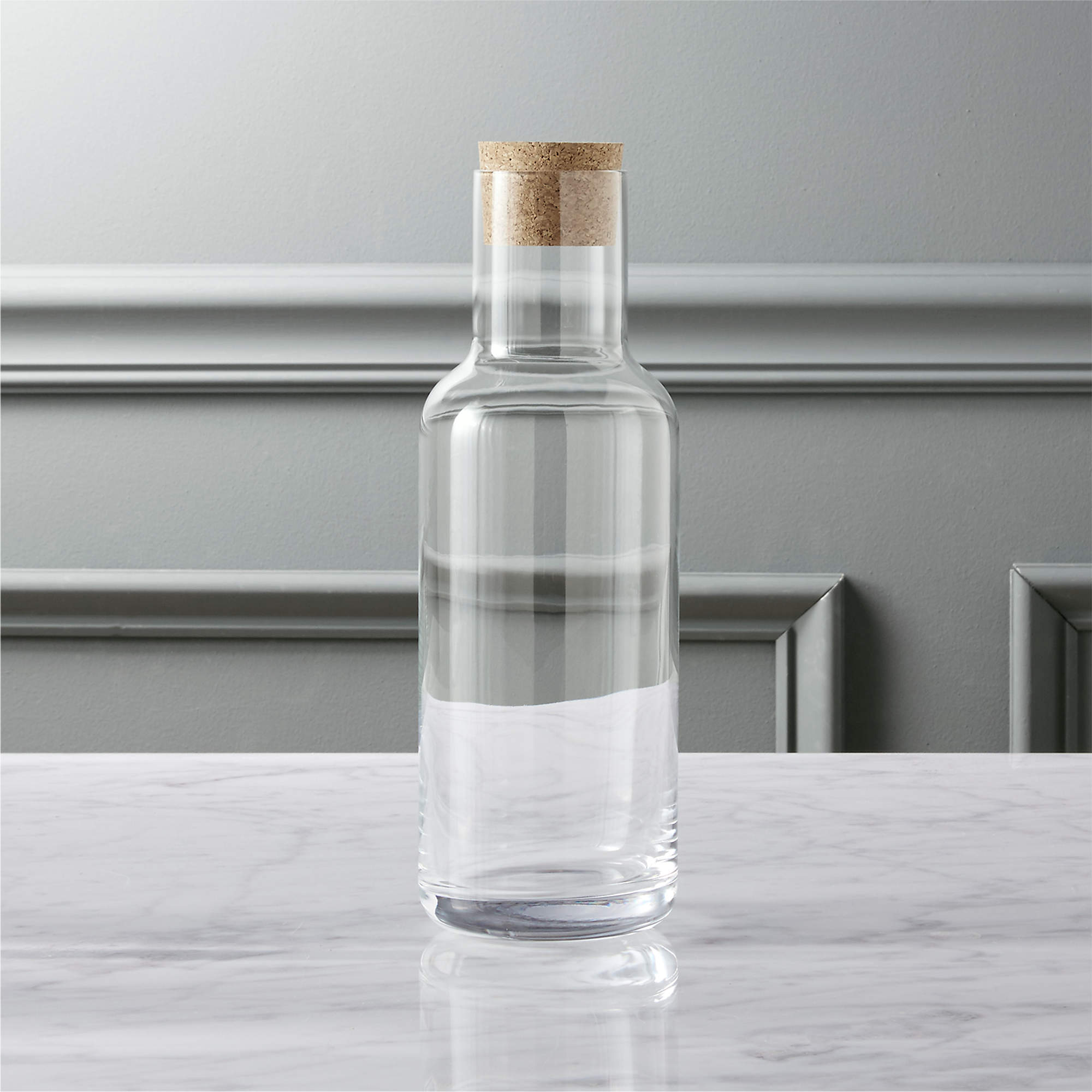 Glass Pitcher with Cork Lid + Reviews | CB2