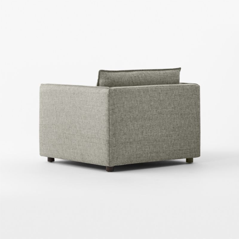 Corroy Charcoal Grey Linen Chair and a Half | CB2