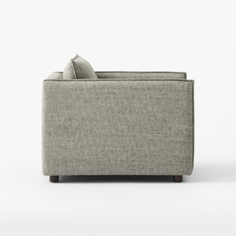 Corroy Charcoal Grey Linen Chair and a Half | CB2