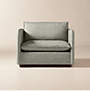 Corroy Charcoal Grey Linen Chair and a Half | CB2