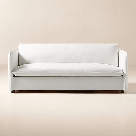 Algora White Performance Fabric Sleeper Sofa + Reviews | CB2