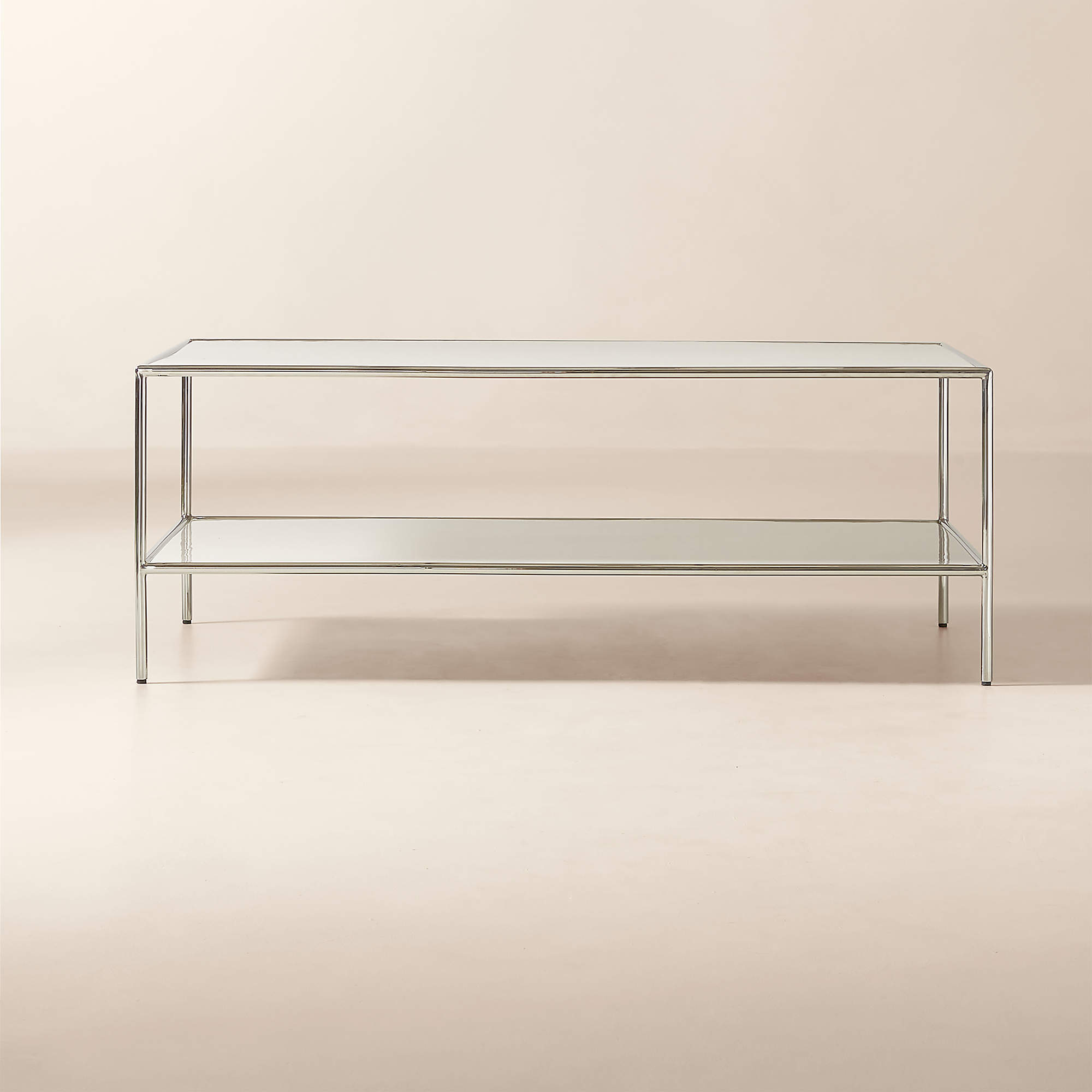 Crain Ivory Enameled Metal Side Table | CB2