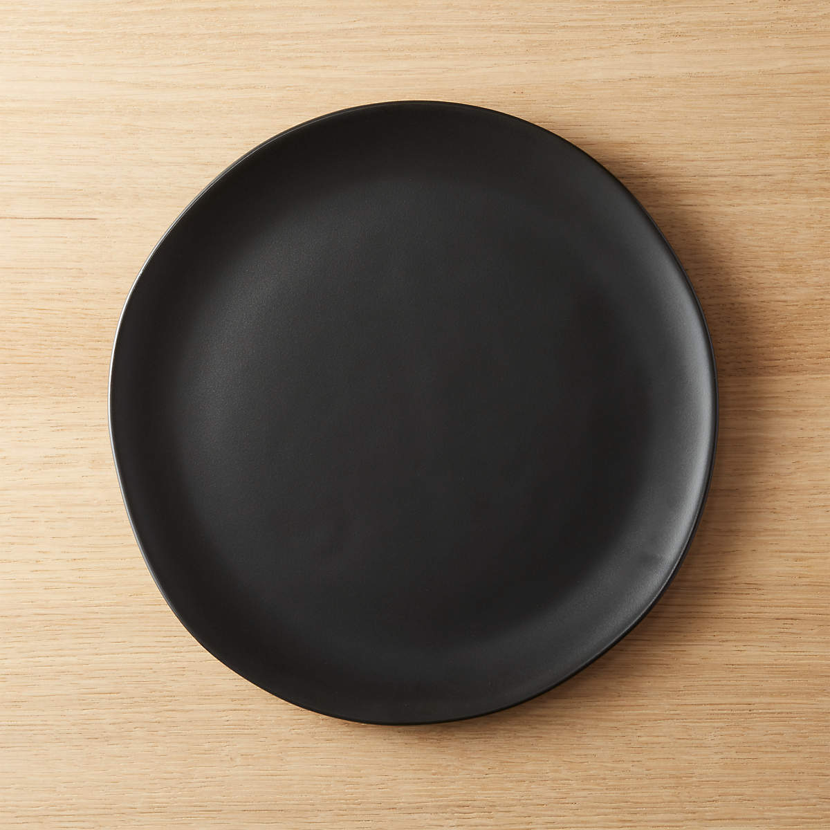 Crisp Modern Matte Black Dinner Plate | CB2