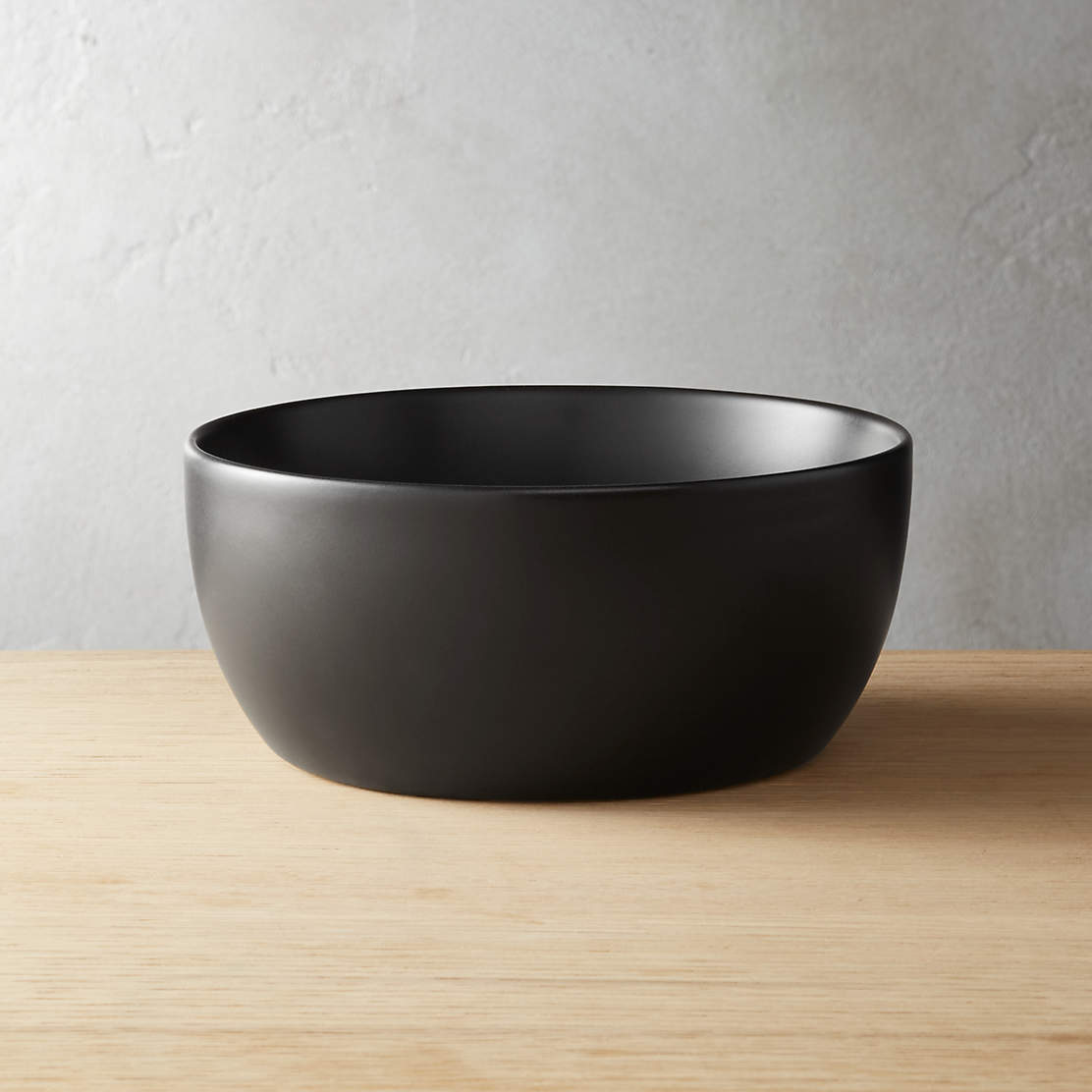Crisp Modern Matte Black Pasta Bowl + Reviews | CB2
